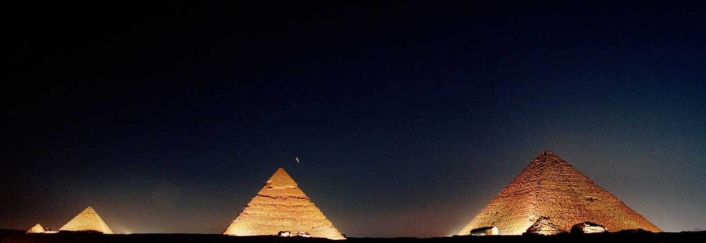 Pyramids at Night: Sound and Light Show at Giza Pyramids